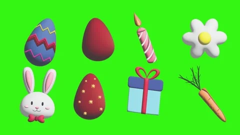 Animation of Easter elements on green sc... | Stock Video | Pond5