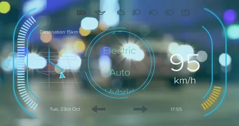 Animation of electric car digital interf... | Stock Video | Pond5