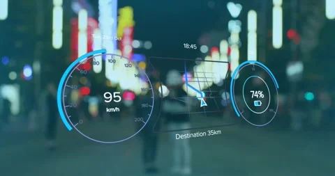 Animation of electric car speedometer da... | Stock Video | Pond5