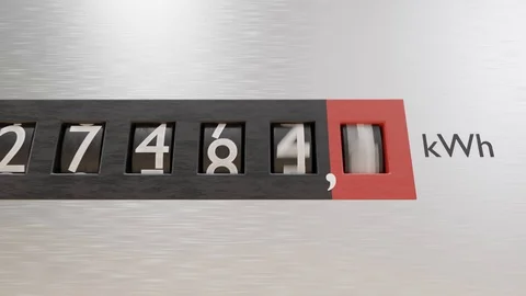 Animation of electricity meter and power... | Stock Video | Pond5