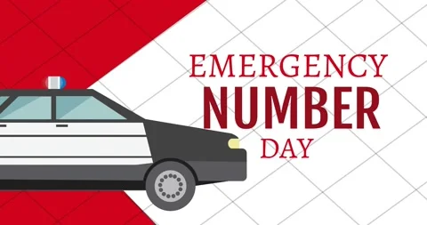 Animation of emergency number day text w... | Stock Video | Pond5