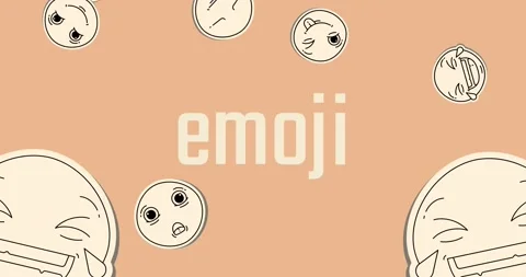 Animation of emoji and emoticons falling... | Stock Video | Pond5