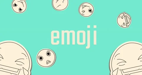 Animation of emoji and emoticons falling... | Stock Video | Pond5