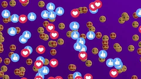 Animation of emoji icons over shapes on ... | Stock Video | Pond5