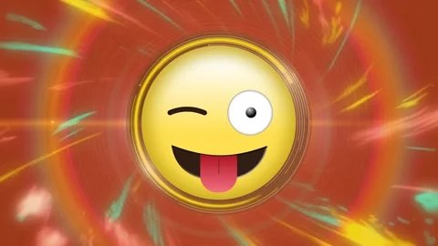 Animation of emoticon with winking eye a... | Stock Video | Pond5