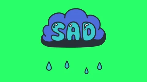 Animation emotional text SAD on green sc... | Stock Video | Pond5