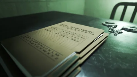 Animation of empty dark interview room ... | Stock Video | Pond5