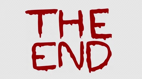Animation The End with blood on a black ... | Stock Video | Pond5