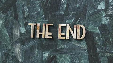 Animation of THE END gold chrome text ba... | Stock Video | Pond5
