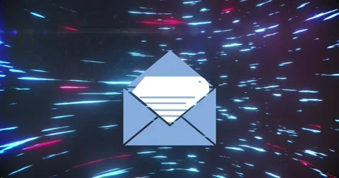 Animation of envelope icon over black ba... | Stock Video | Pond5
