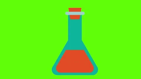 Animation of an Erlenmeyer flask on a gr... | Stock Video | Pond5