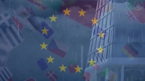 Animation of european union flag and var... | Stock Video | Pond5