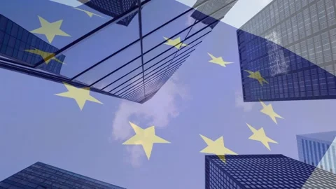 Animation of european union flag over of... | Stock Video | Pond5