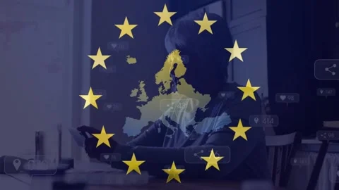 Animation of european union flag stars s... | Stock Video | Pond5