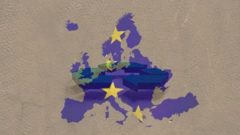 Animation of european union flag stars a... | Stock Video | Pond5
