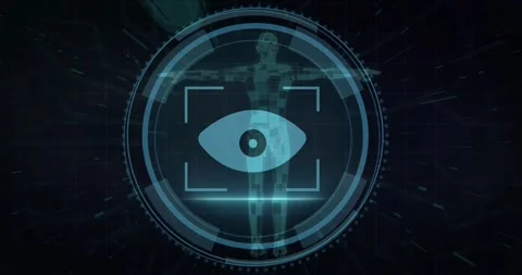 Animation of eye icon and human body on ... | Stock Video | Pond5