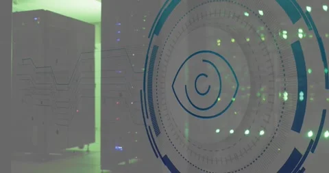 Animation of eye retina scanner and micr... | Stock Video | Pond5