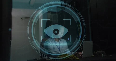Animation of eye retina scanner over afr... | Stock Video | Pond5