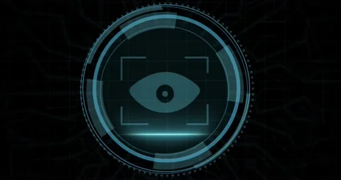 Animation of eye scanning in circle and ... | Stock Video | Pond5