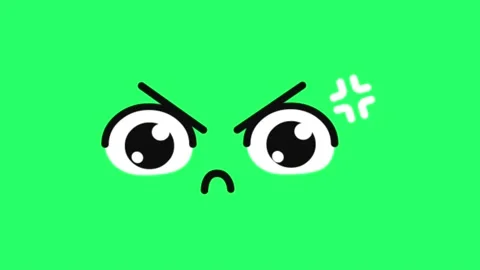 Animation face mark angry on green scr... | Stock Video | Pond5