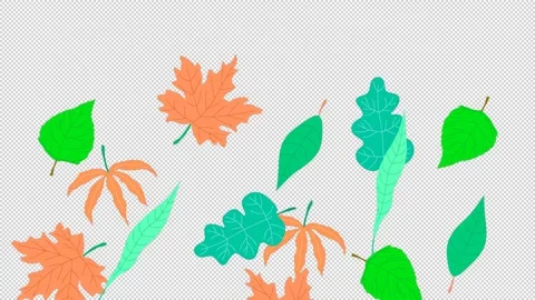 Animation of falling autumn leaves. Tran... | Stock Video | Pond5