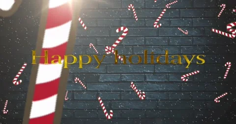 Animation of falling candy canes, happy ... | Stock Video | Pond5