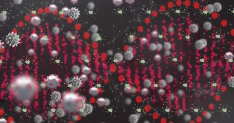 Animation of falling cells and dna stran... | Stock Video | Pond5