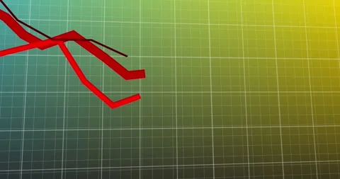 Animation of falling graphs over grid pa... | Stock Video | Pond5
