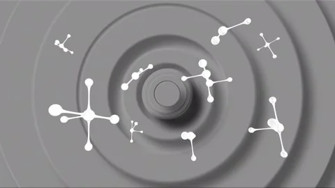 Animation of falling molecules over grey... | Stock Video | Pond5