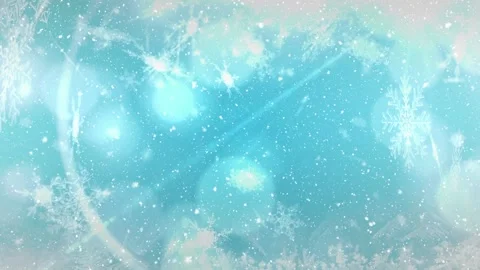 Animation of falling snow over blue back... | Stock Video | Pond5