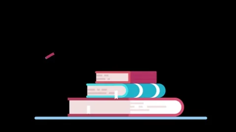 Animation of falling stack of books onto... | Stock Video | Pond5