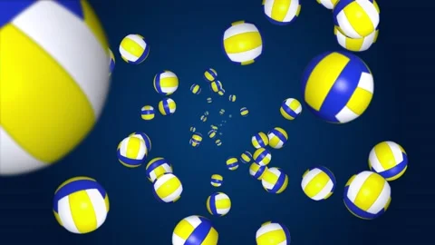 Animation of falling volleyball balls on... | Stock Video | Pond5