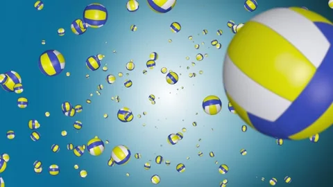 Animation of falling volleyball balls on... | Stock Video | Pond5