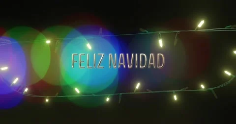 Animation of feliz navidad text and ligh... | Stock Video | Pond5