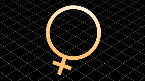 Animation of female symbol over grid on ... | Stock Video | Pond5