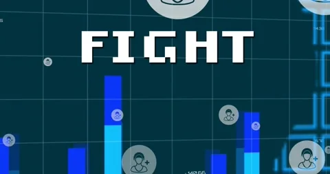 Animation of fight in digital abstract s... | Stock Video | Pond5