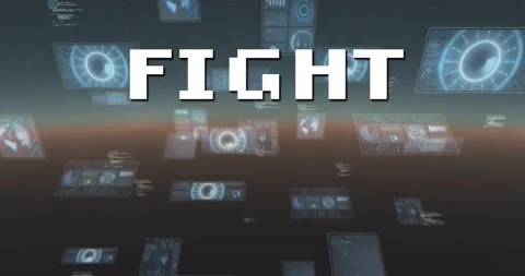 Animation of fight in digital abstract s... | Stock Video | Pond5