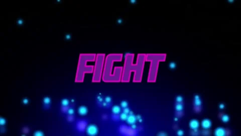 Animation of fight neon text over spot l... | Stock Video | Pond5