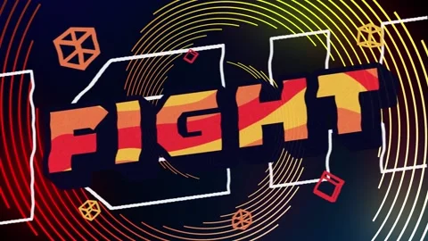 Animation of fight text on black backgro... | Stock Video | Pond5