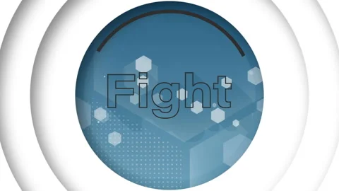 Animation of fight text in black circle ... | Stock Video | Pond5