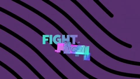 Animation of fight text in blue and pink... | Stock Video | Pond5