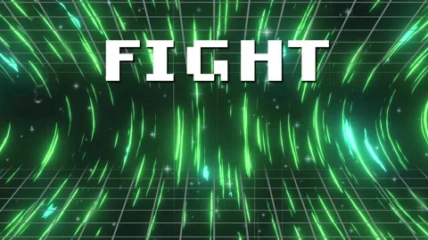Animation of fight text over neon green ... | Stock Video | Pond5