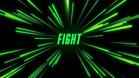 Animation of fight text over neon light ... | Stock Video | Pond5
