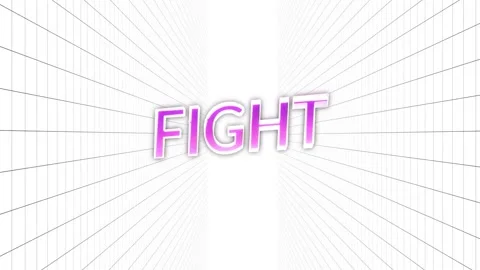 Animation of fight text in pink letters ... | Stock Video | Pond5