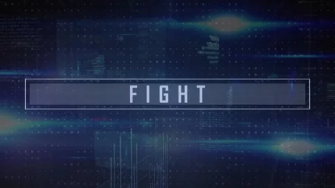 Animation of fight text, programming lan... | Stock Video | Pond5