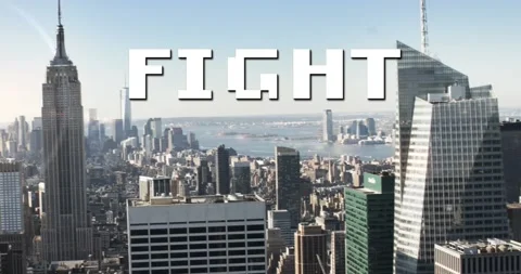 Animation of fight text in white letters... | Stock Video | Pond5