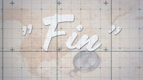 Animation of fin text over world map | Stock Video | Pond5
