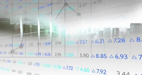 Animation of financial data and graph ov... | Stock Video | Pond5