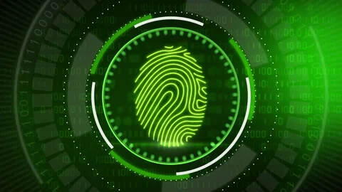 Animation fingerprint scanner. Motion di... | Stock Video | Pond5