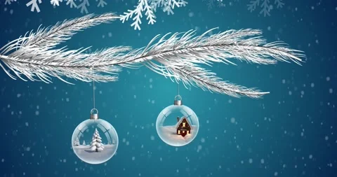 Animation of fir tree with baubles over ... | Stock Video | Pond5